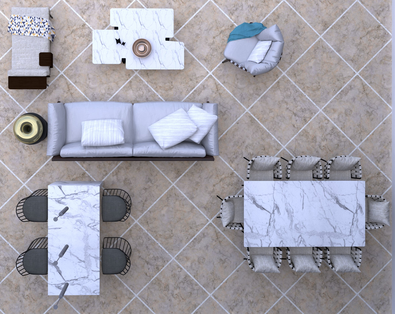 modelo 3d Salón de Revit con comedor 2 - TurboSquid 1552980