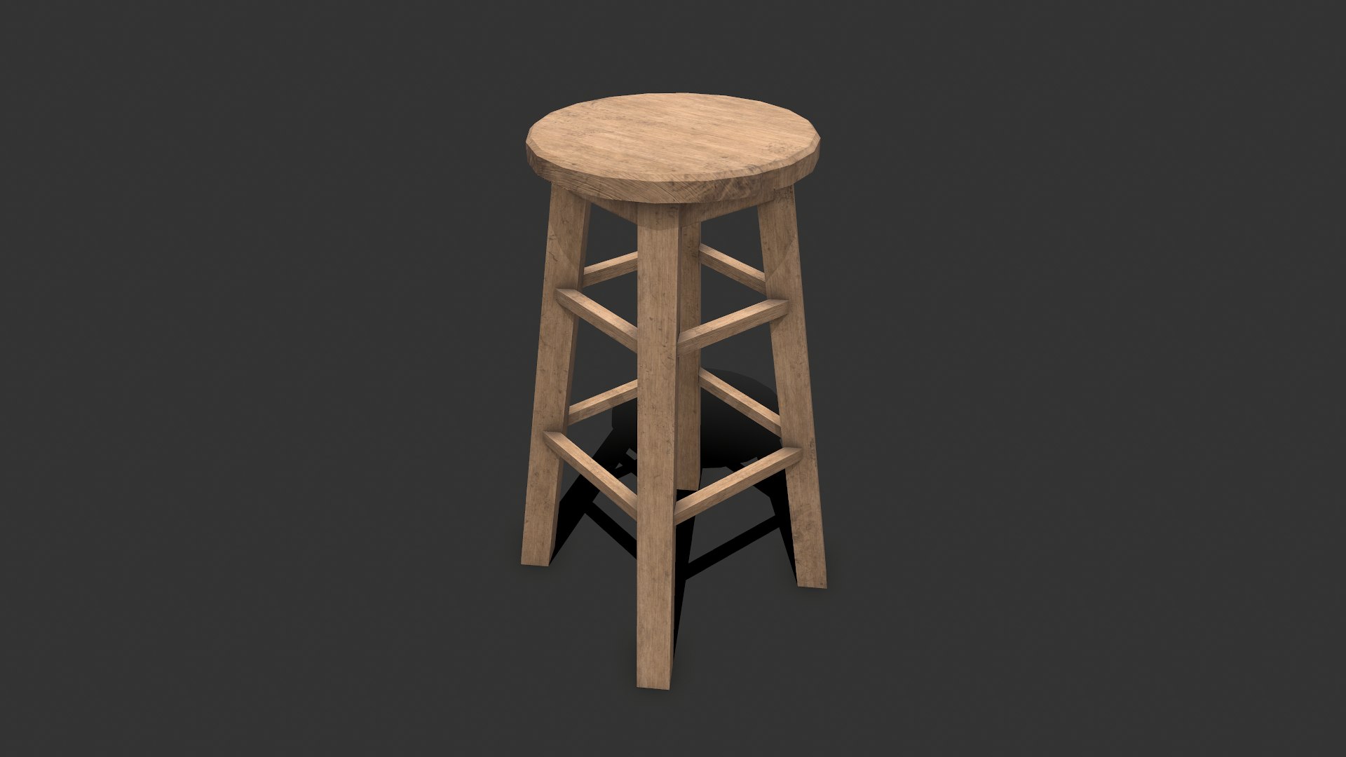 Free 3D Wooden Stool Low-poly Model - TurboSquid 1806860