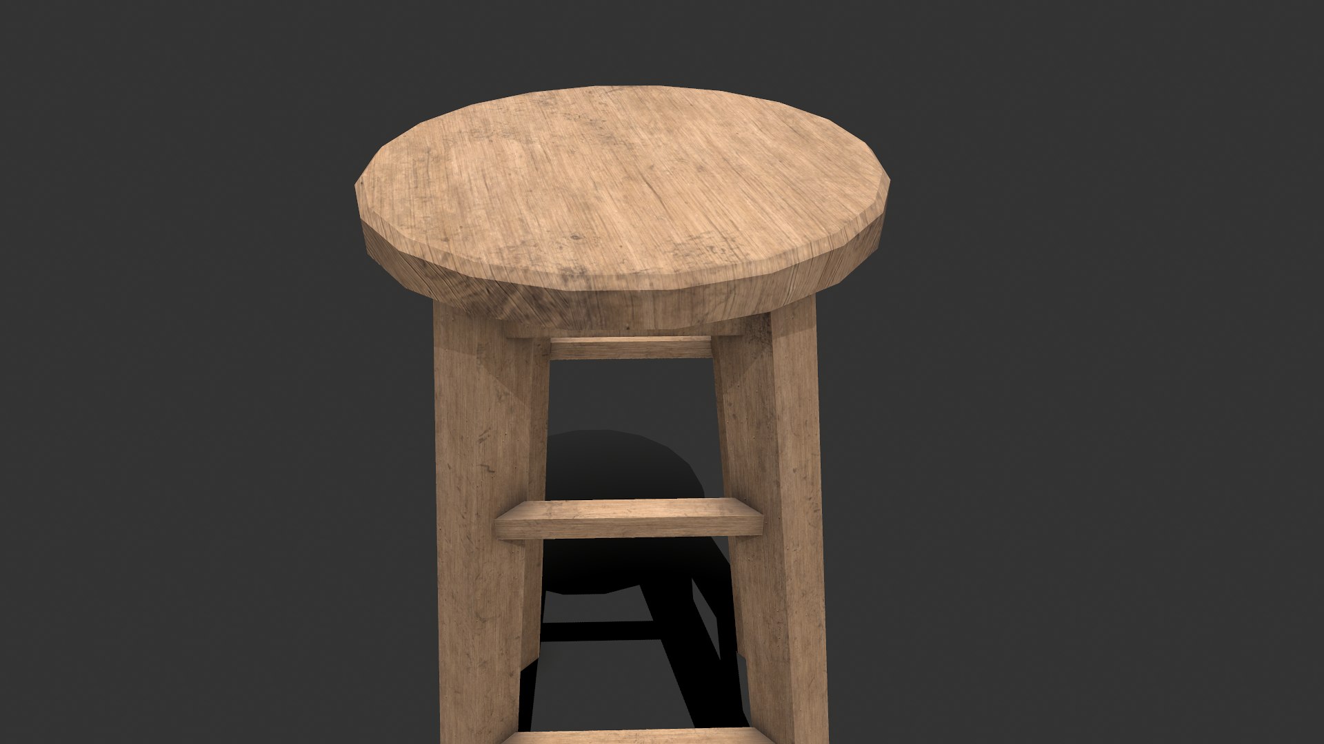 Free 3D Wooden Stool Low-poly Model - TurboSquid 1806860