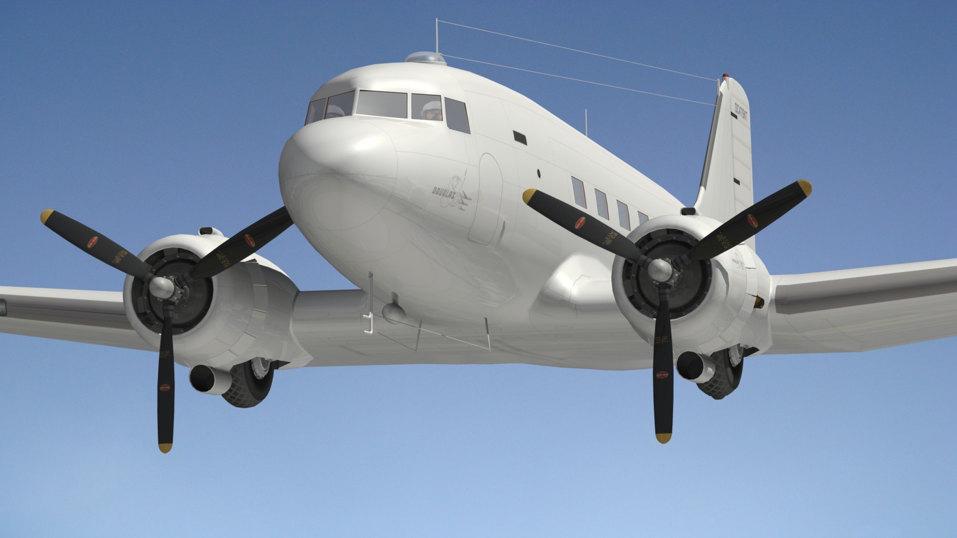 3D Douglas C47 Skytrain White Livery - TurboSquid 1994853