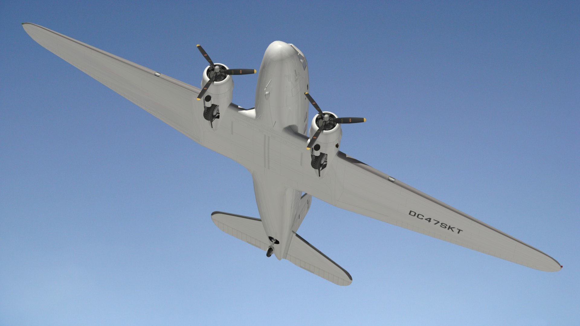 3D Douglas C47 Skytrain White Livery - TurboSquid 1994853