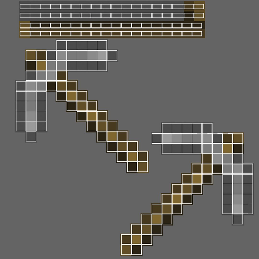 Minecraft Stone Pickaxe 3D - TurboSquid 2292874