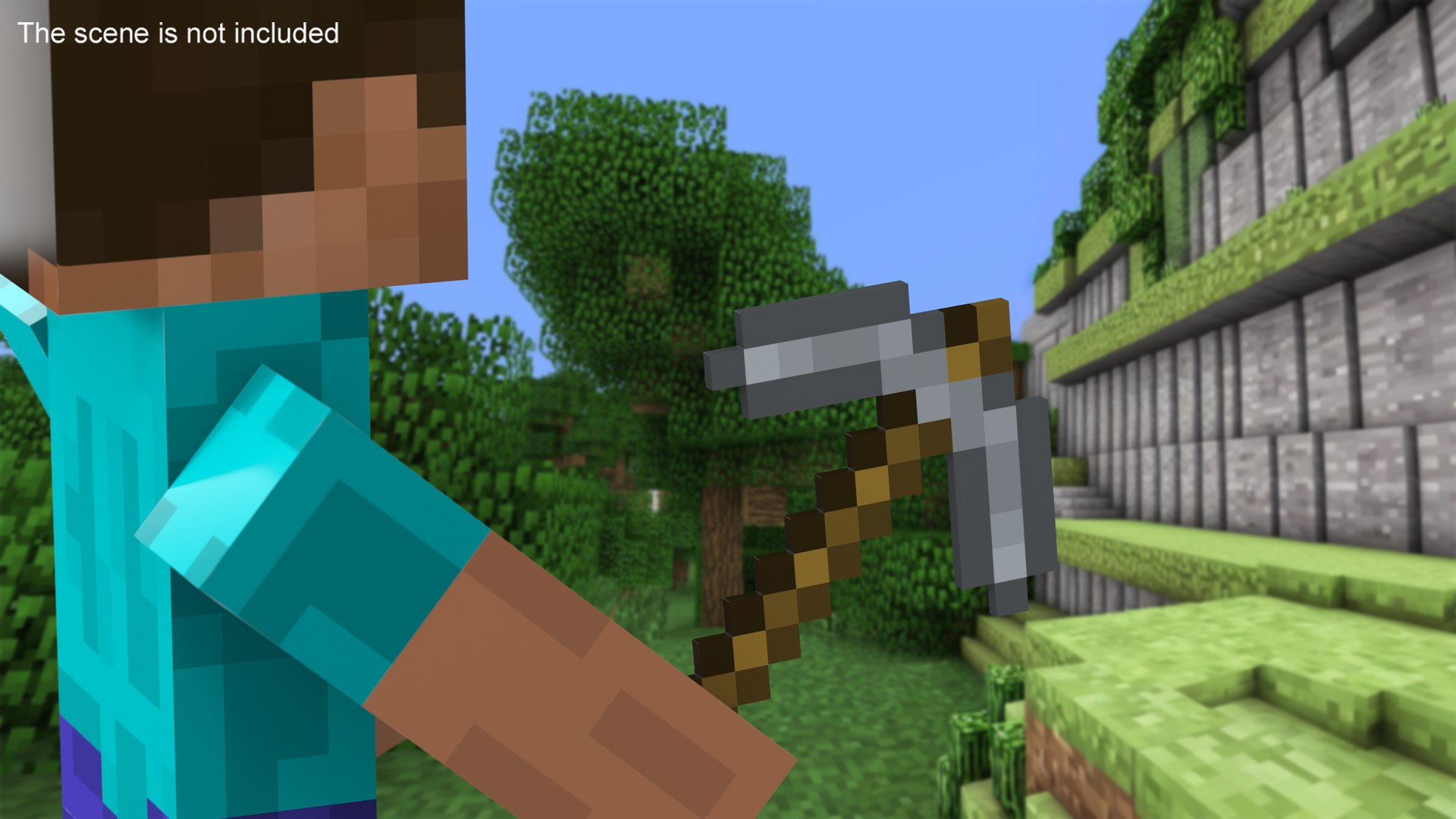 Minecraft Stone Pickaxe 3D - TurboSquid 2292874