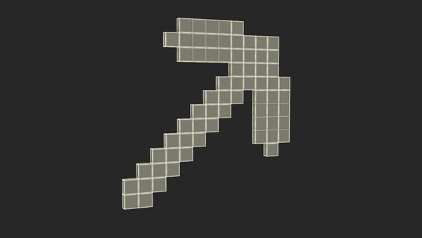 3d модель Каменная кирка Minecraft Turbosquid 2292874