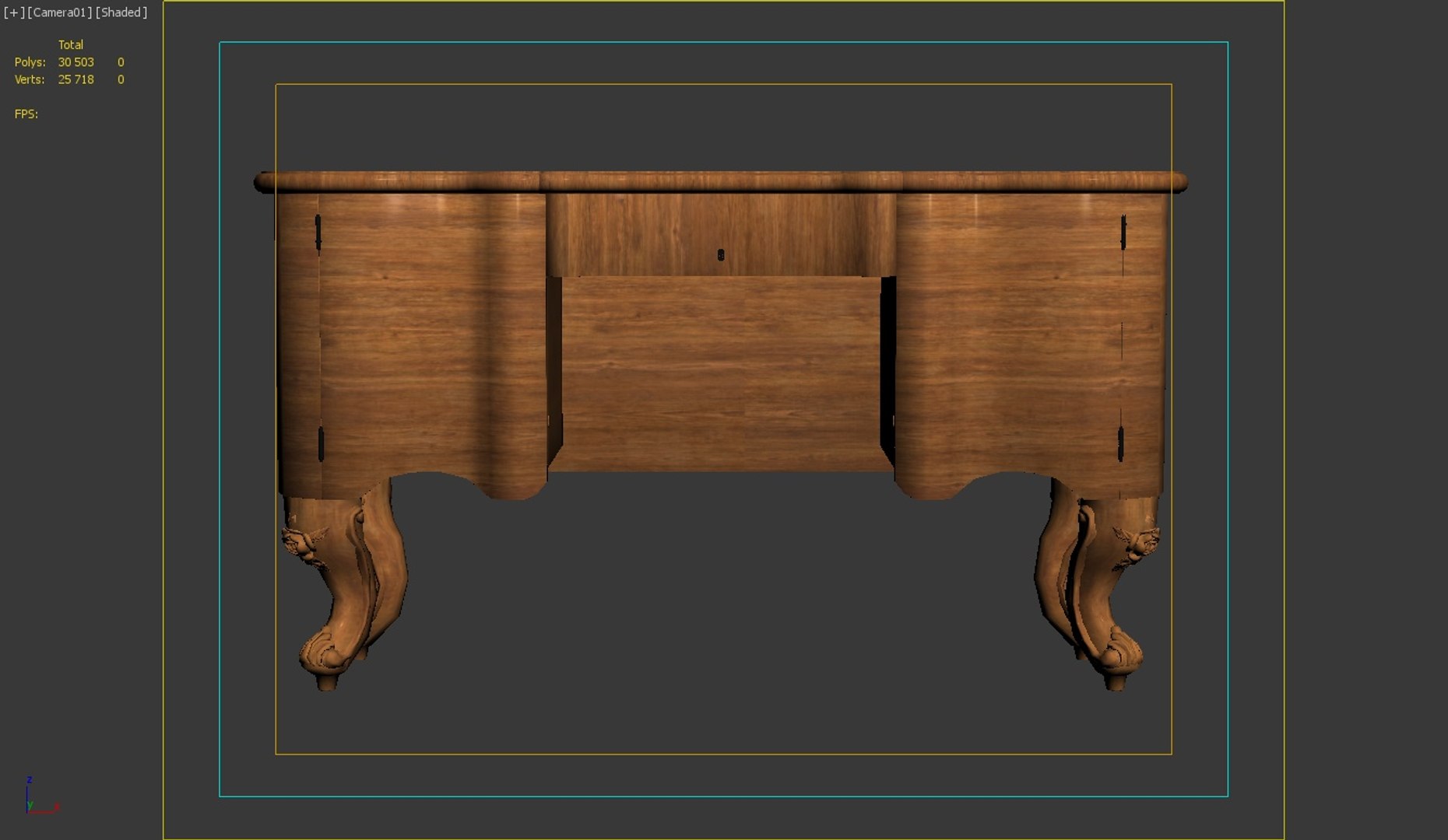 3d writing table model