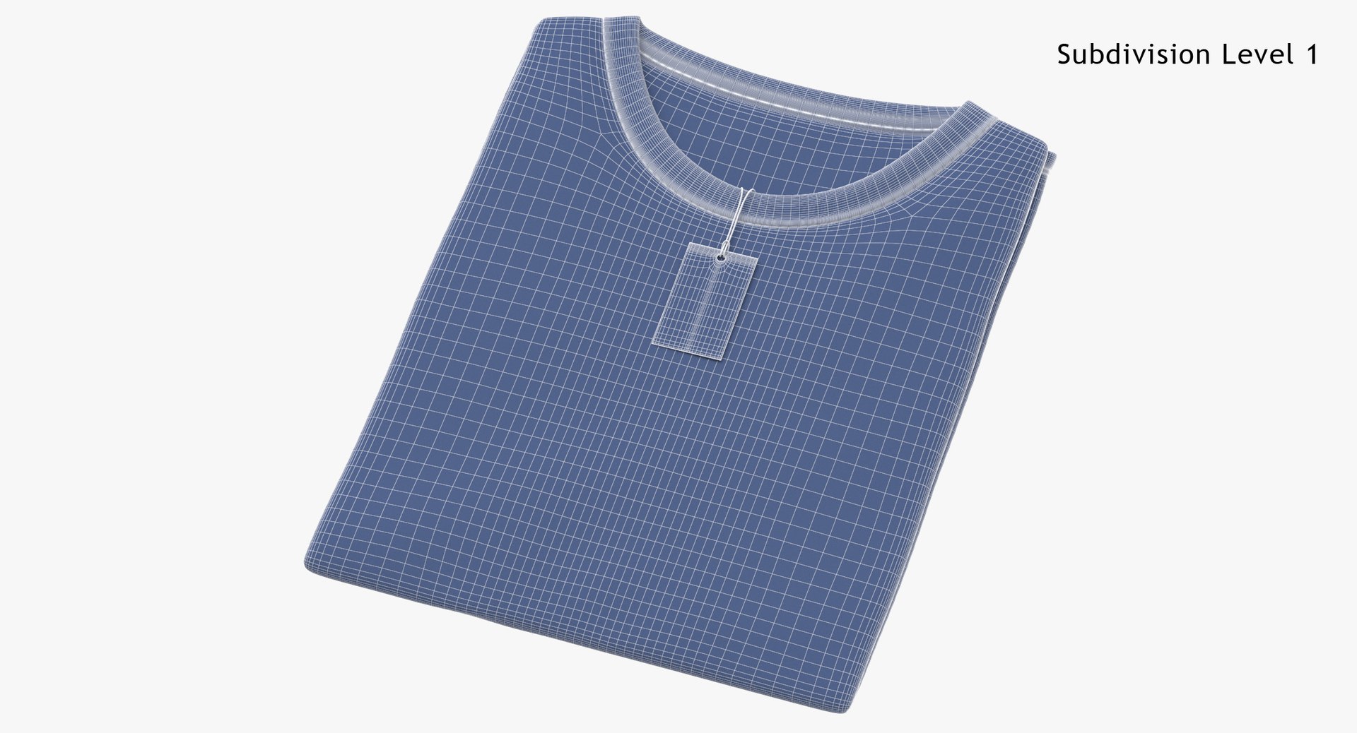 Female Crew Neck Folded With Tag White and Purple 01 3D model ...