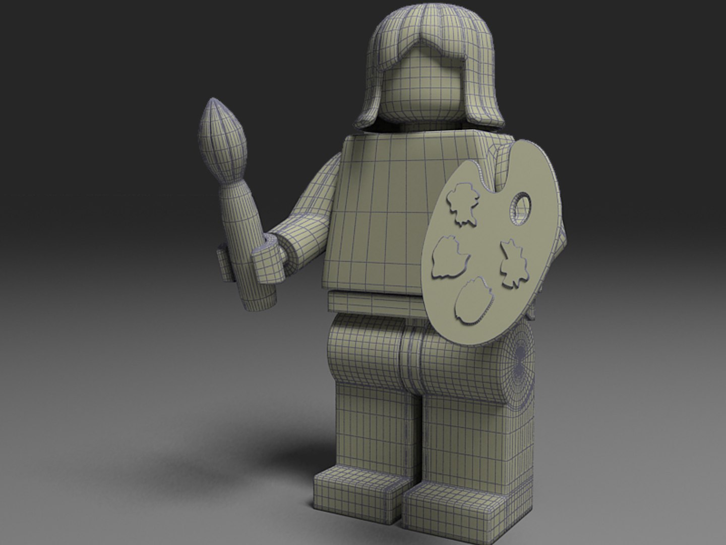 3d Model Lego Girl Female Painter