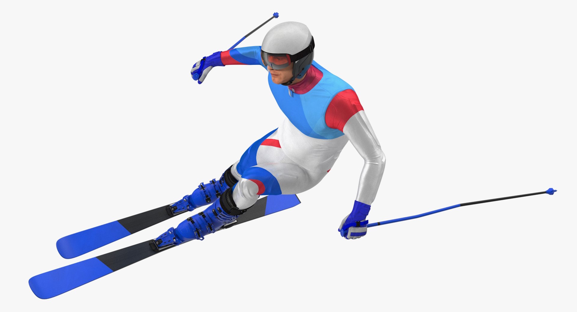 3D Model Male Skier Generic Skis - TurboSquid 1345767