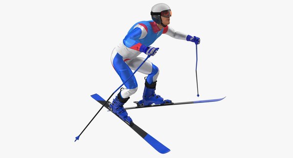 3d Model Male Skier Generic Skis Turbosquid 1345767