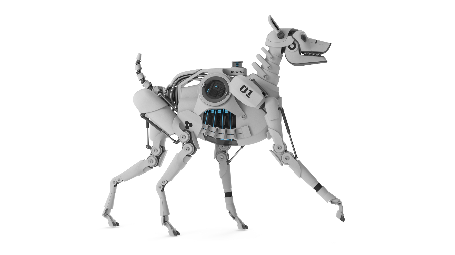 3D Futuristic Robotic Dog White Rigged Model - TurboSquid 2270834