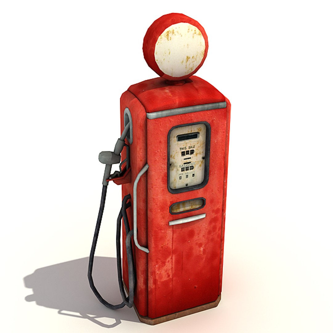 Low-poly Old Style Gas Pump 3ds