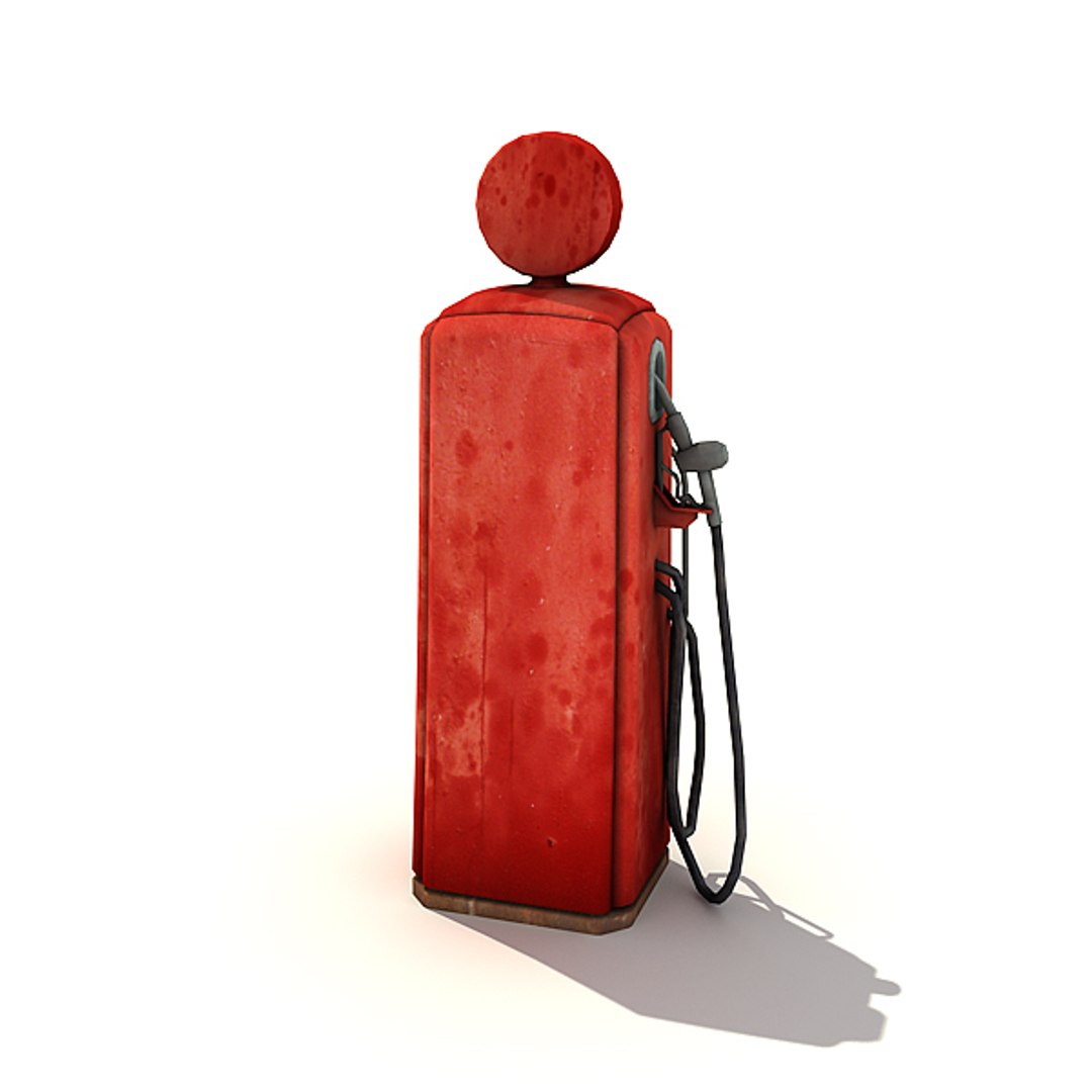 Low-poly Old Style Gas Pump 3ds