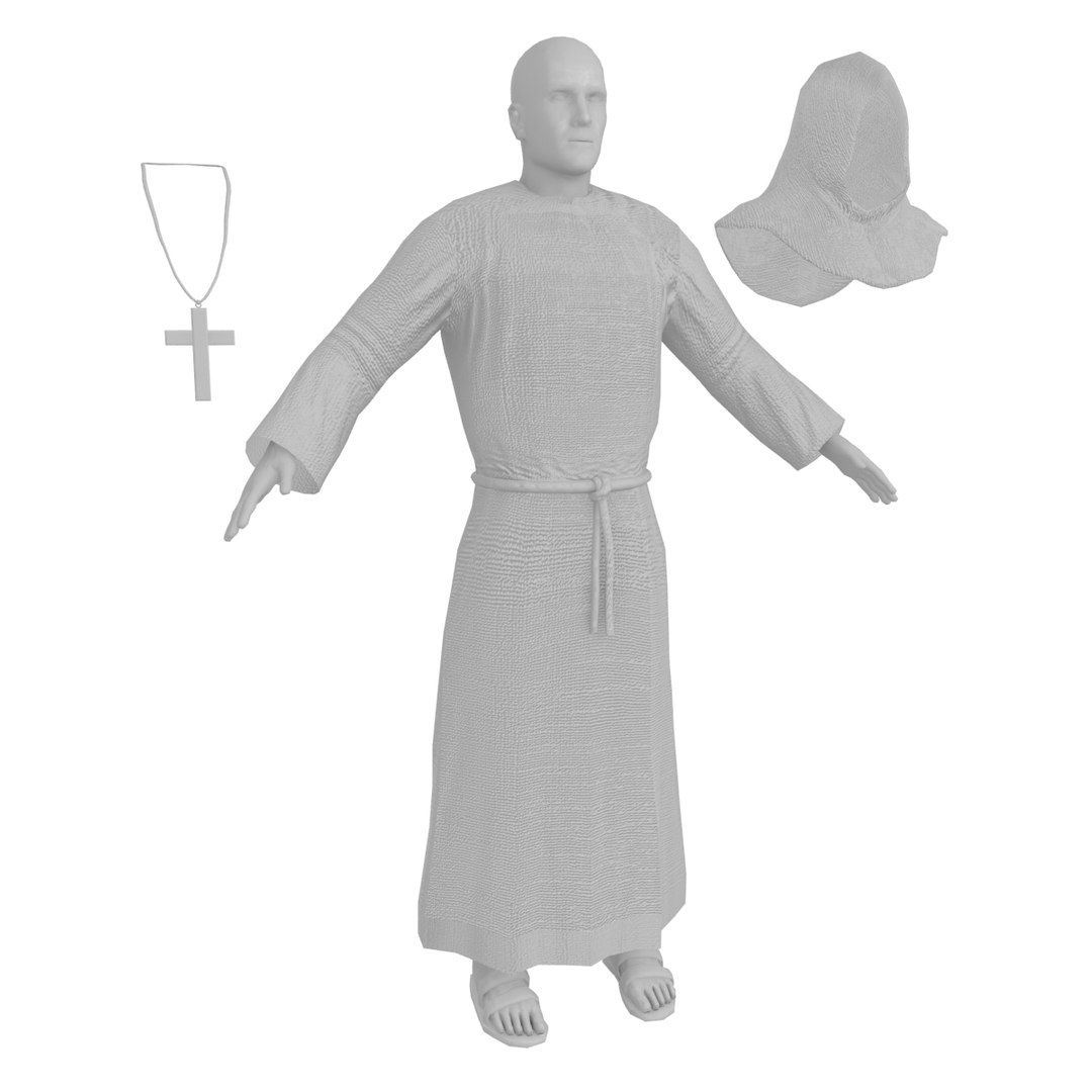 Priest male man 3D model - TurboSquid 1279136