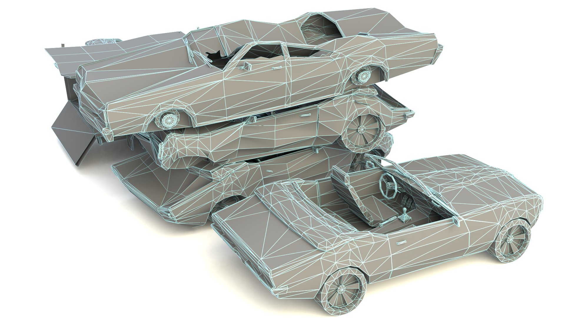 3D Old Wrecked Cars Mini Pack - TurboSquid 1852987