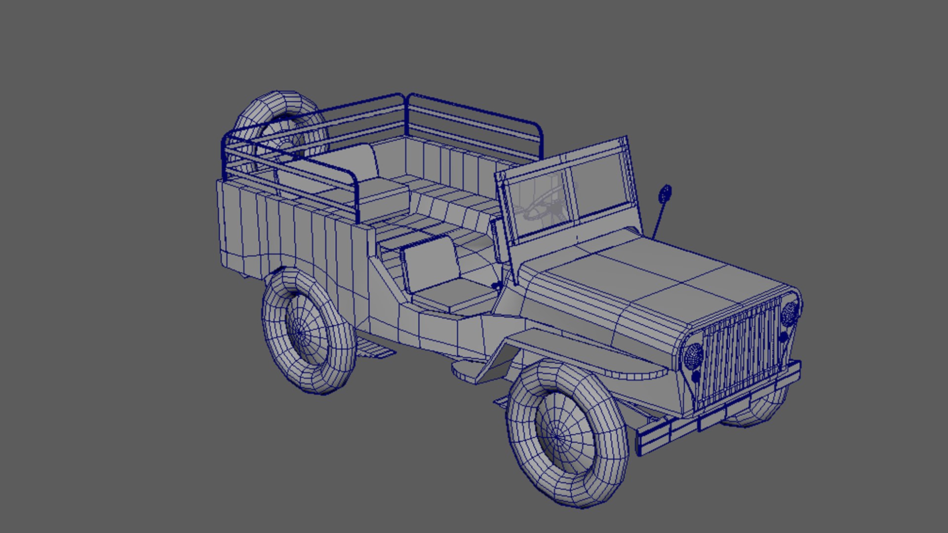 3D Jeep Military - TurboSquid 1673806