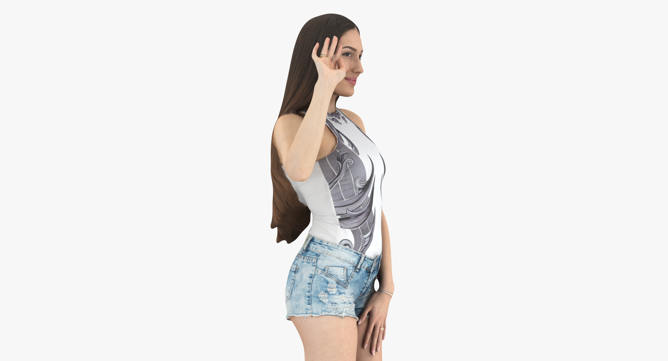Elizabeth Casual Summer Interacting Pose 02 3D model - TurboSquid 1784477