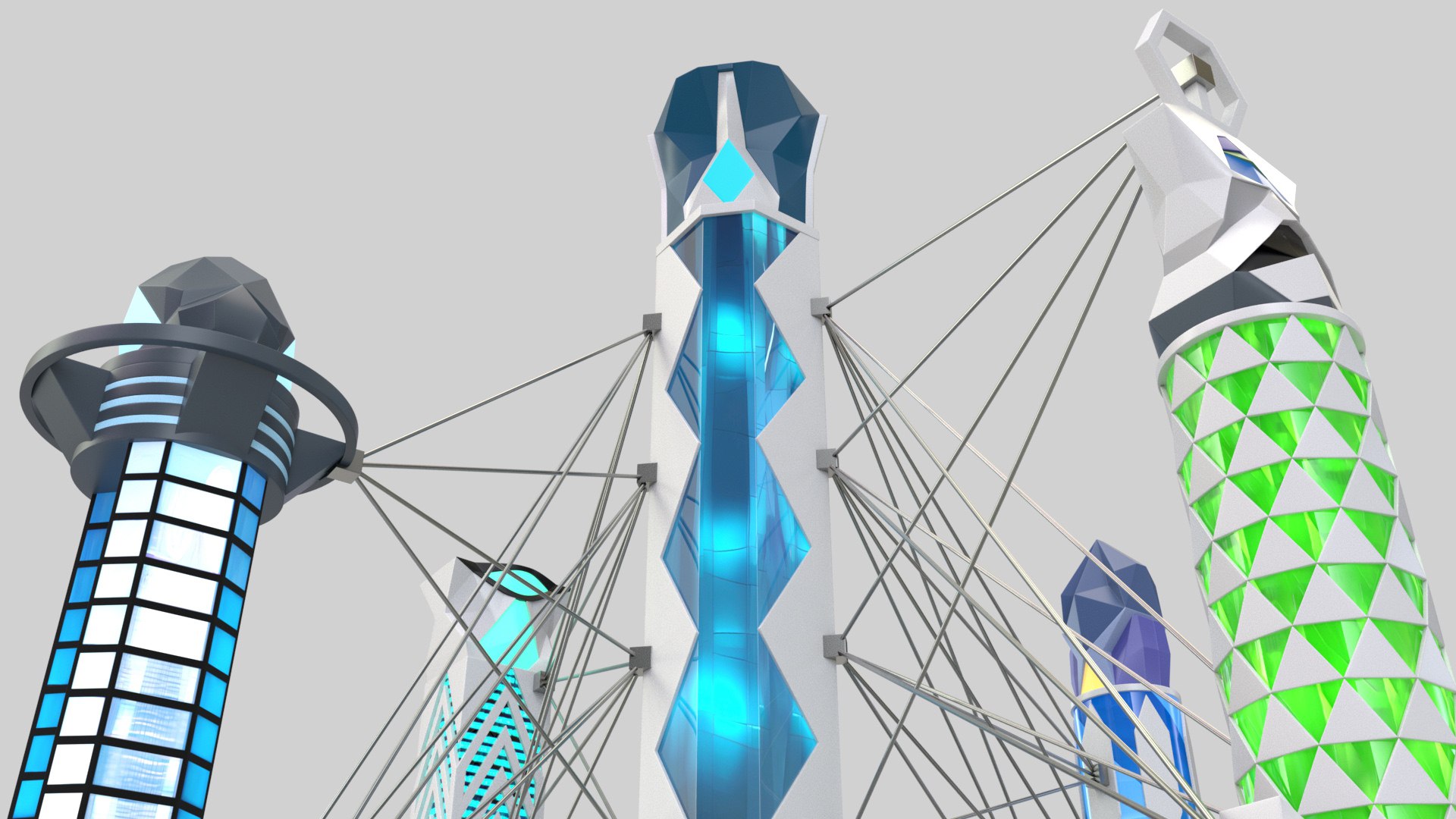 Metaverse Cryptocurrency Bank Building X4 3D - TurboSquid 2000326