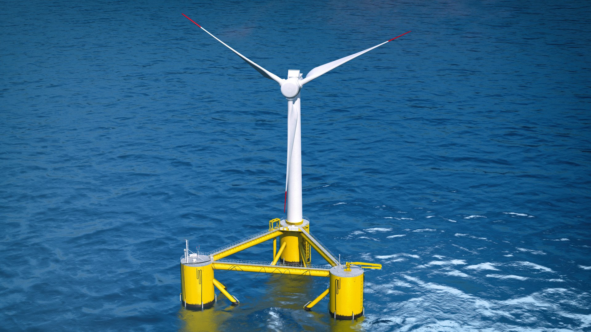3D Model Floating Offshore Wind Turbine - TurboSquid 1850270