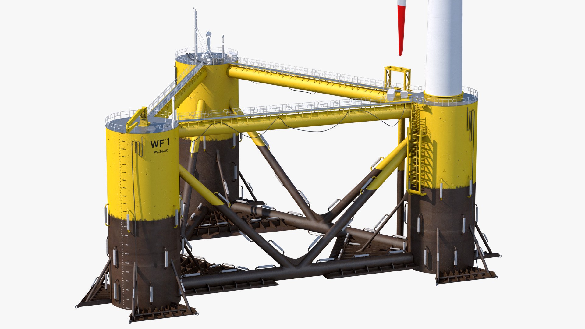 3D Model Floating Offshore Wind Turbine - TurboSquid 1850270