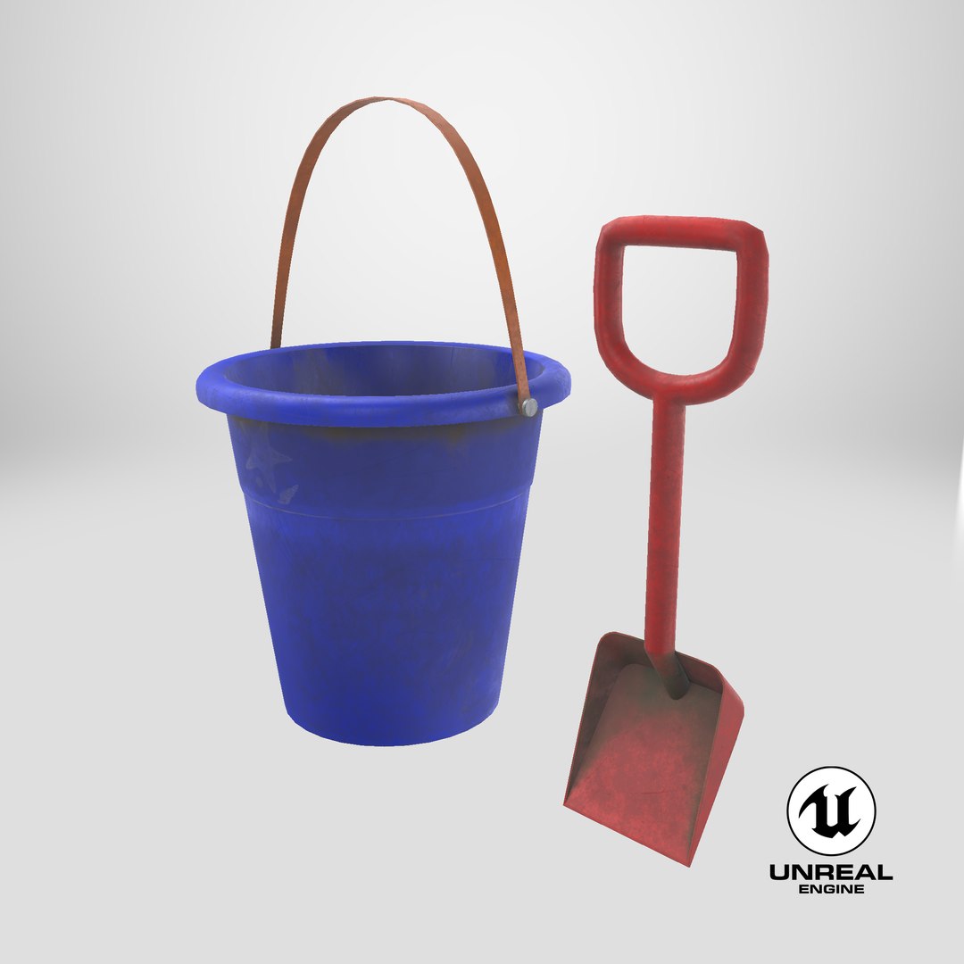 Sand Bucket And Shovel Low-poly PBR 3D - TurboSquid 2211938