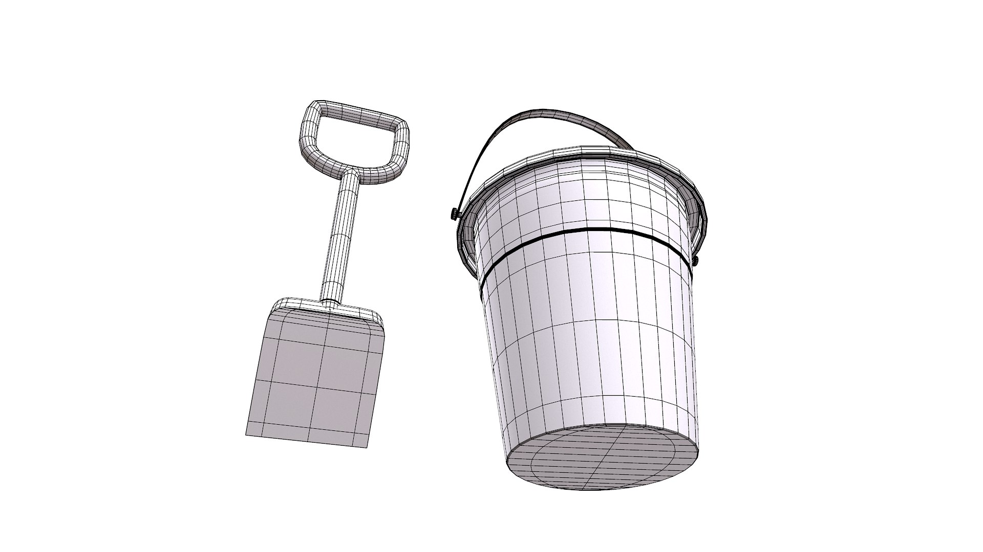 Sand Bucket And Shovel Low-poly PBR 3D - TurboSquid 2211938