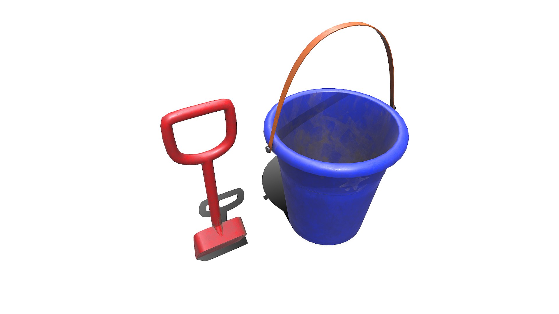 Sand Bucket And Shovel Low-poly PBR 3D - TurboSquid 2211938