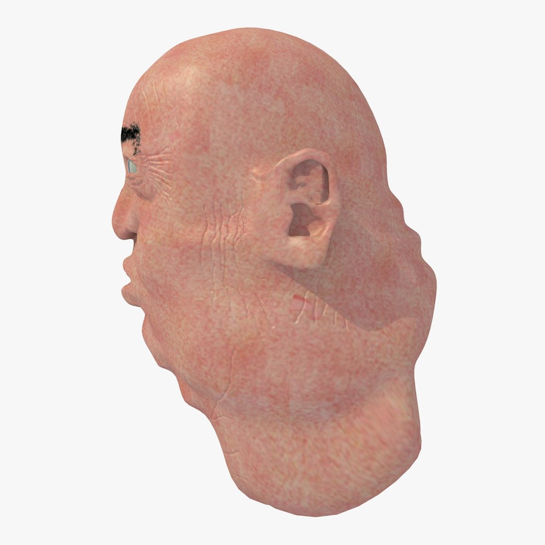 3d fat old man head