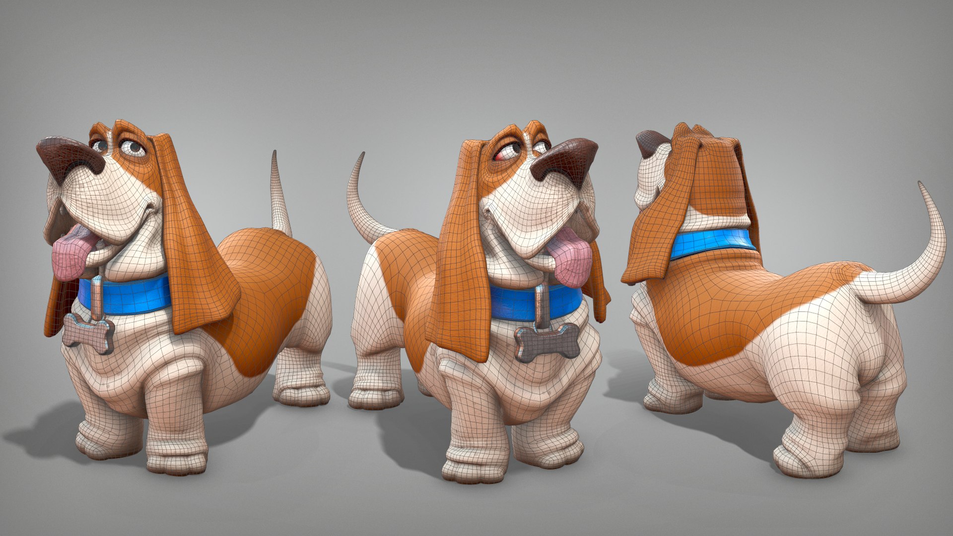 3D Cartoon Character Dog Basset Hound Base Mesh - TurboSquid 1973836