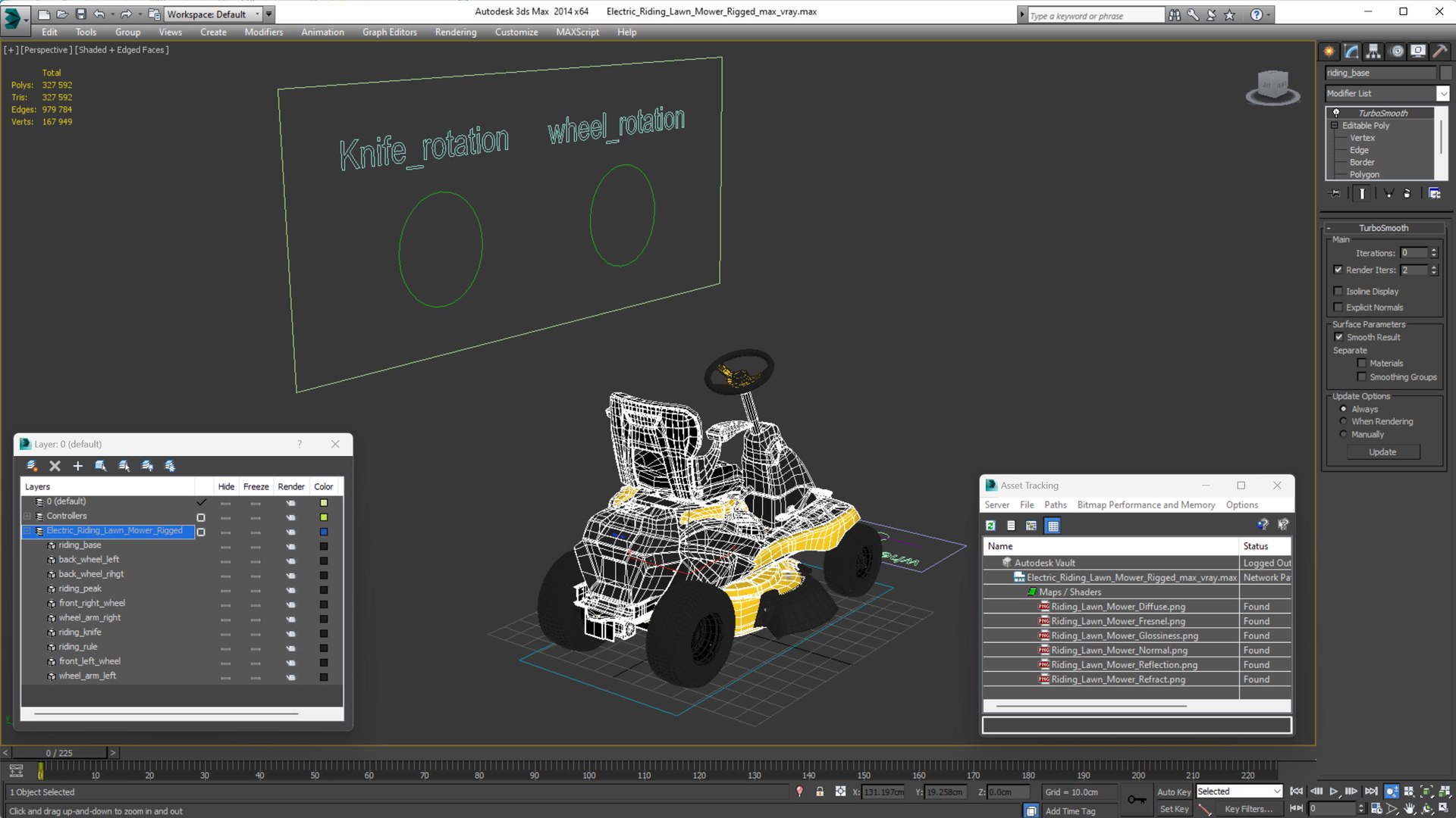 Electric Riding Lawn Mower Rigged 3D model - TurboSquid 2132348