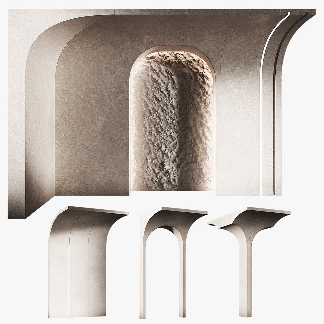 3D Modular Wall Decorative Panels Rounded Arched Openings Modular ...