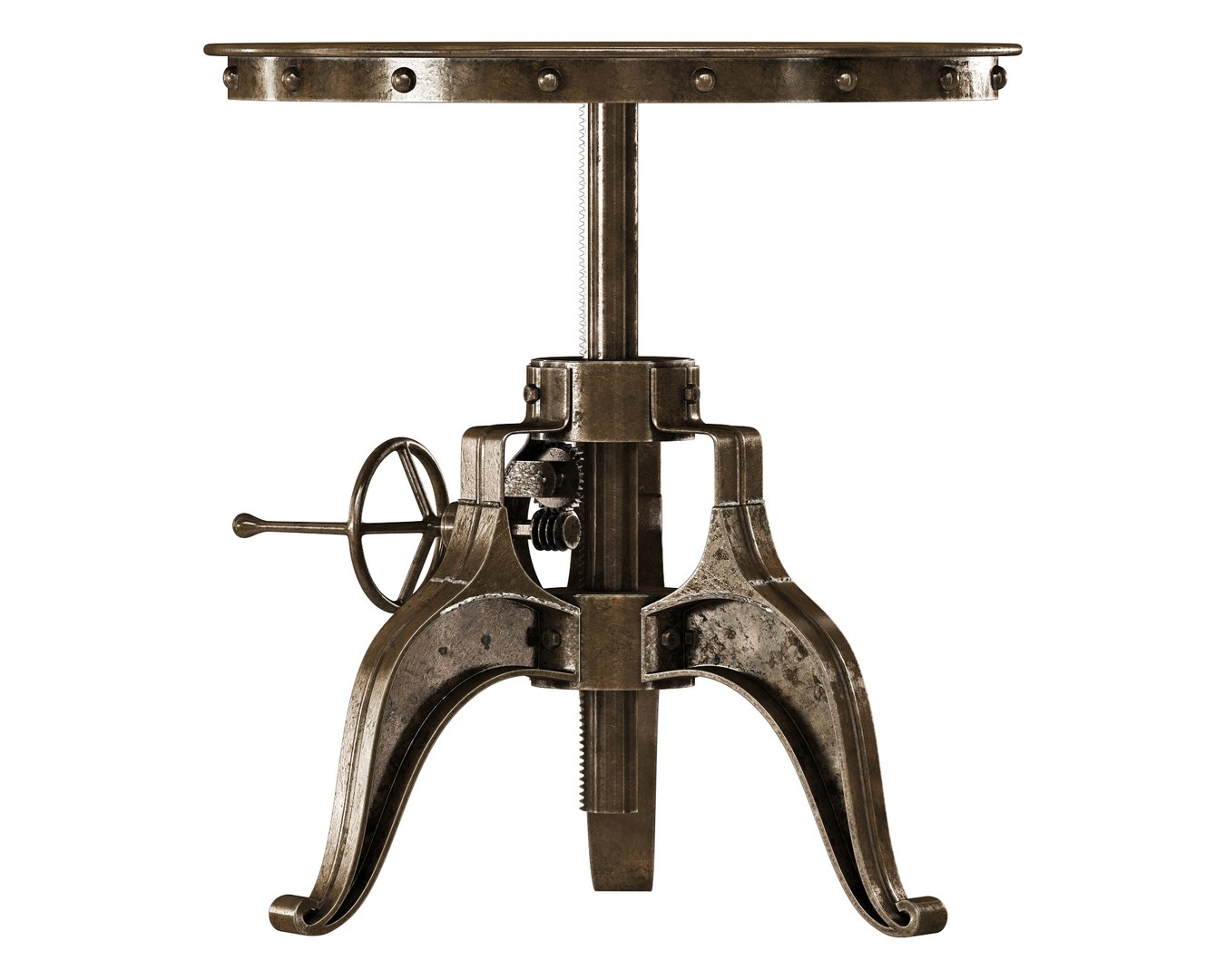 3D Kathy Kuo Home Fronzoni Industrial Loft Antique Nickel Crank Side Table - TurboSquid 2245153