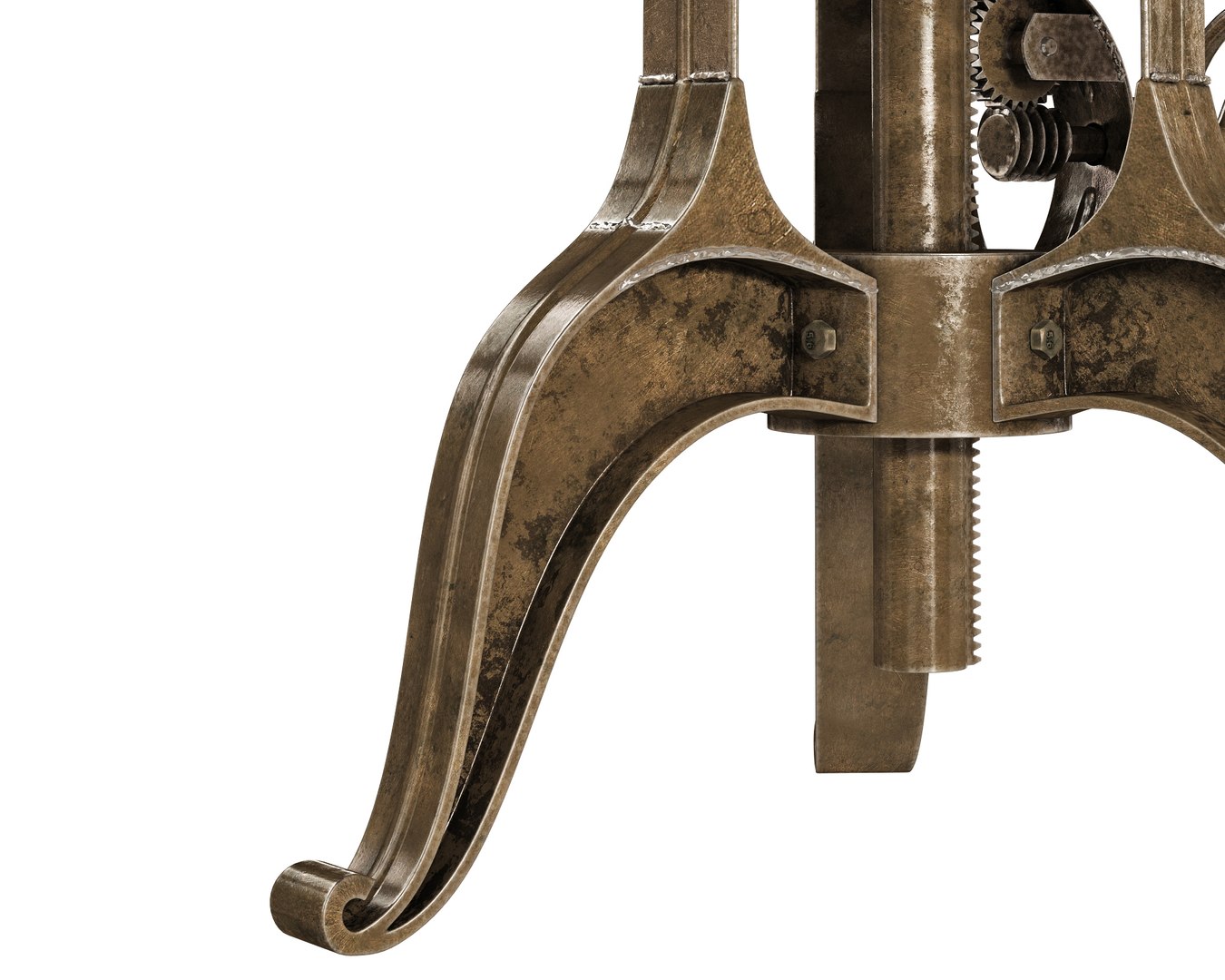 3D Kathy Kuo Home Fronzoni Industrial Loft Antique Nickel Crank Side Table - TurboSquid 2245153