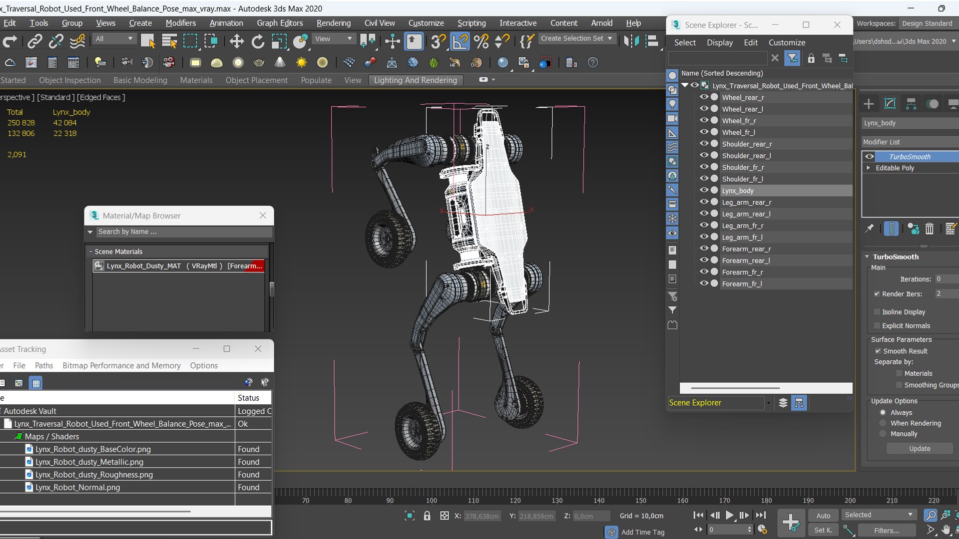 Lynx Traversal Robot Used Front Wheel Balance Pose 3D Model - TurboSquid 2378170