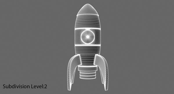 Cartoon rocket model - TurboSquid 1231840