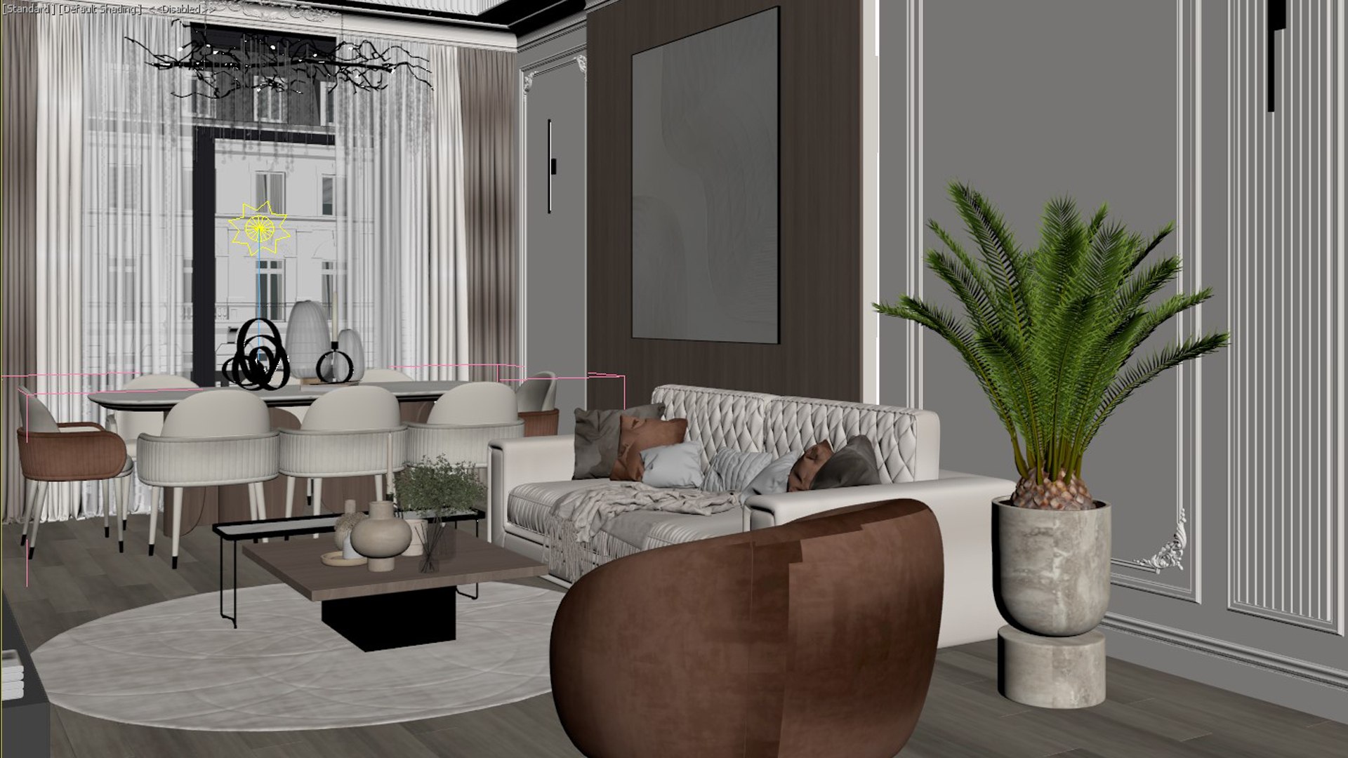 Livingroom And Kitchen Design 3D Model - TurboSquid 2321732