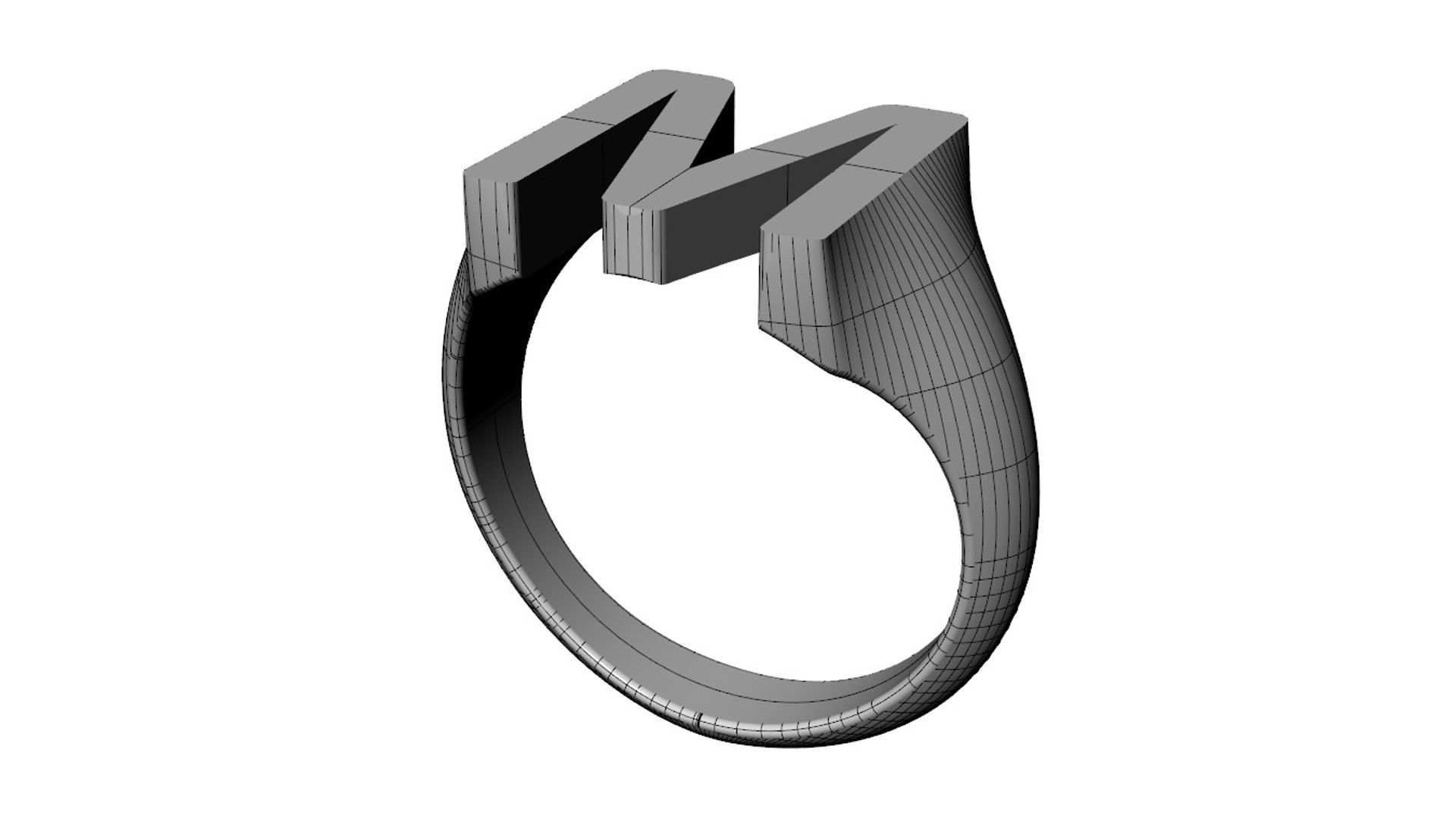 Alphabet Signet Ring M 3D Model - TurboSquid 2083143
