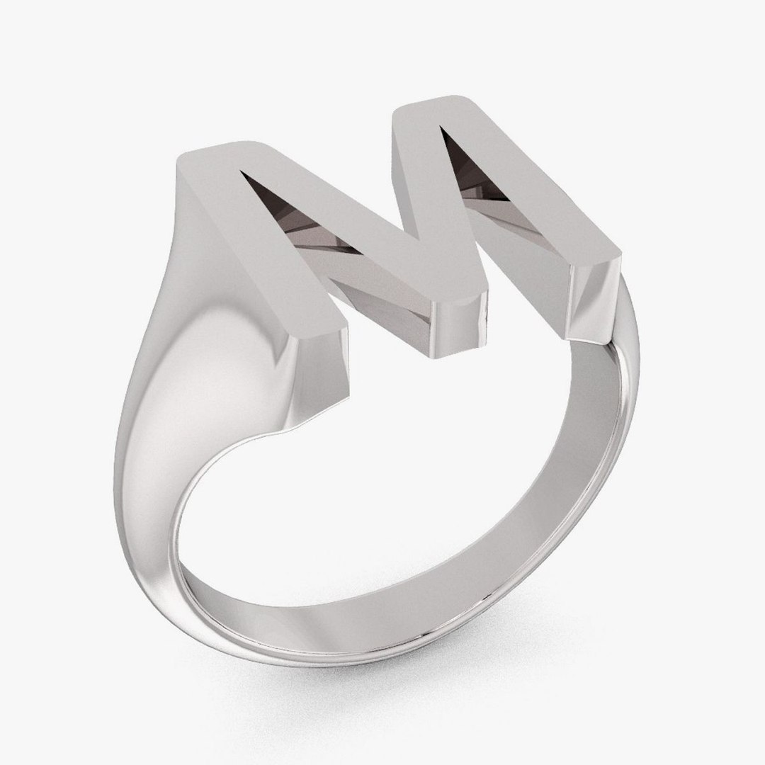 Alphabet Signet Ring M 3D model - TurboSquid 2083143