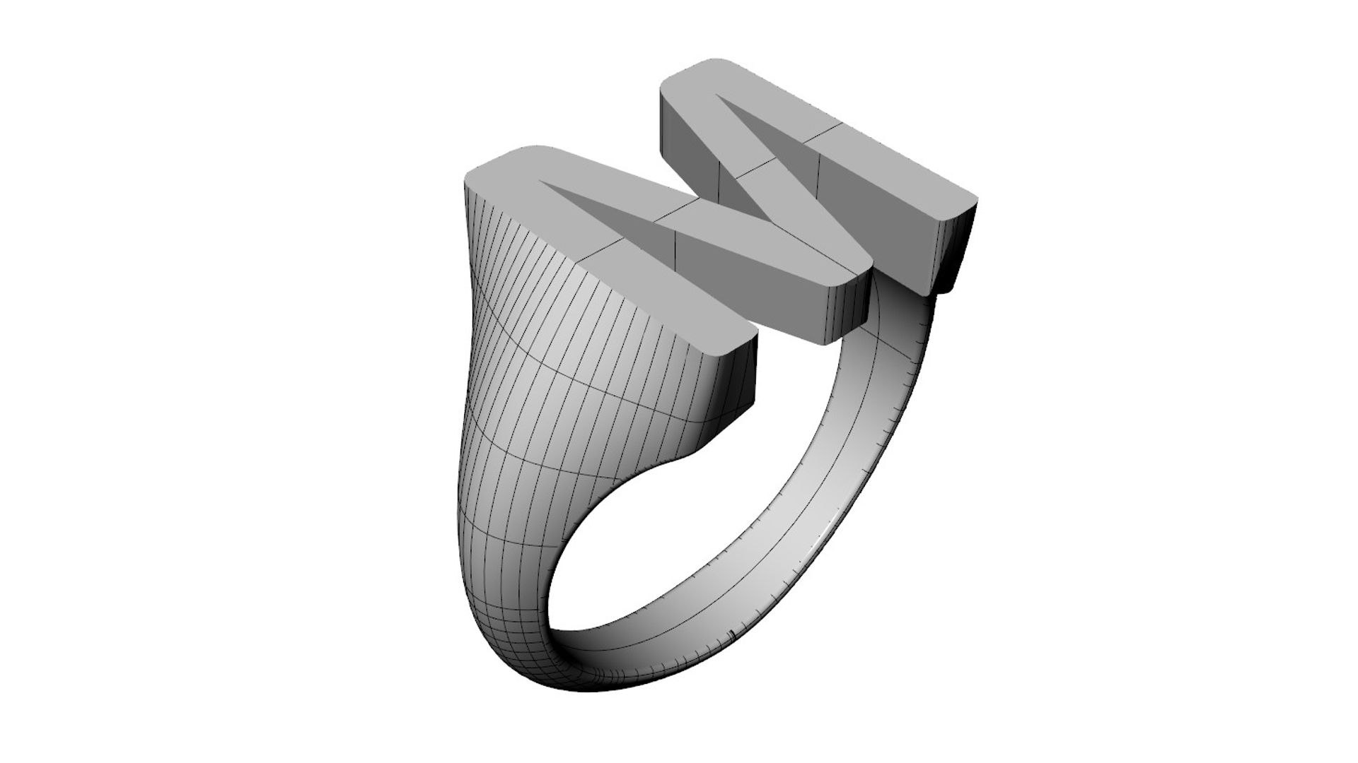 Alphabet Signet Ring M 3D Model - TurboSquid 2083143