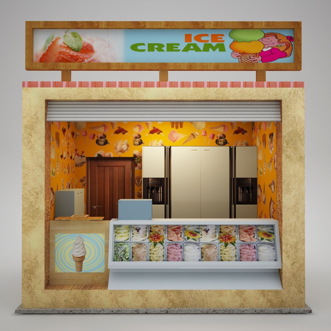 3d Model Of Icecream Shop Park