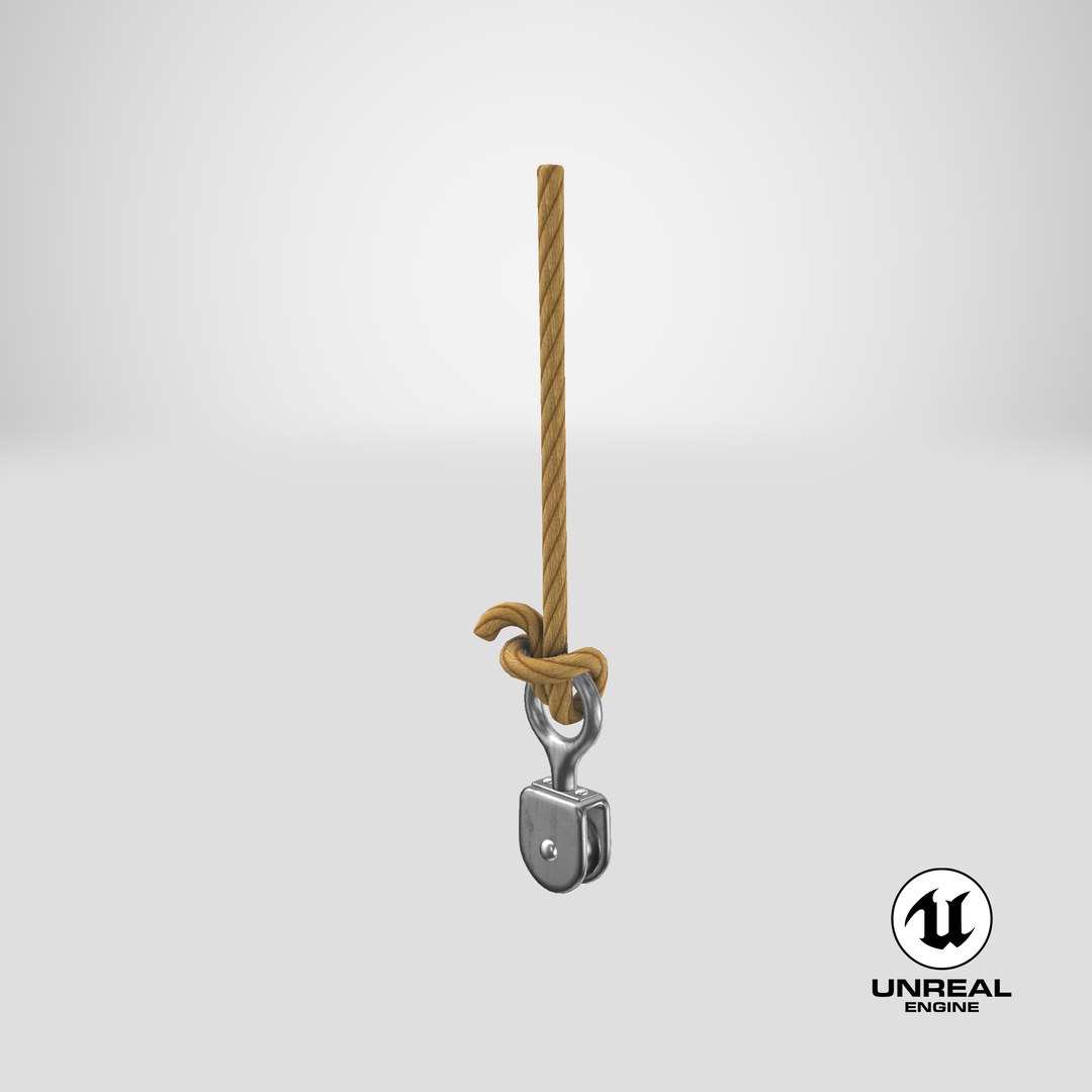 3D Single Block With Rope V1 - TurboSquid 2126984