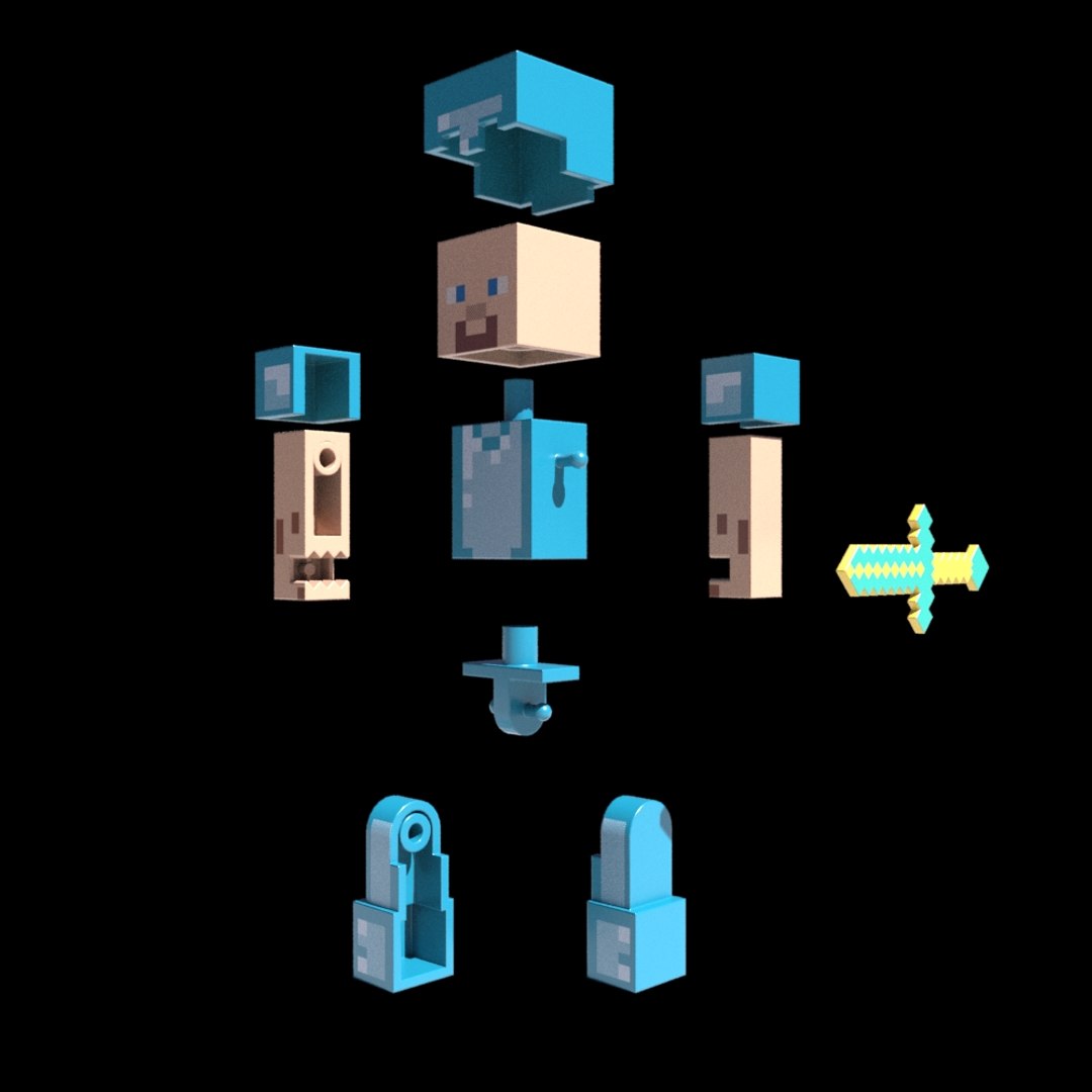 3D Steve Diamond Armor - TurboSquid 1501210