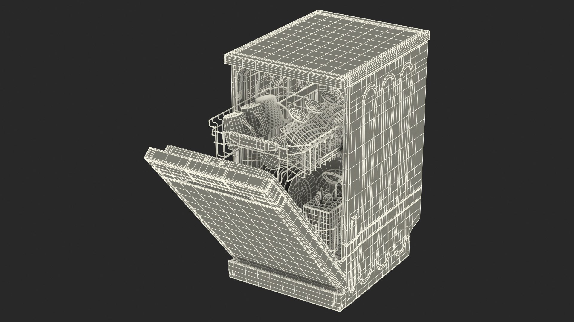 3D model Dishwasher Samsung With Dishes - TurboSquid 1965698