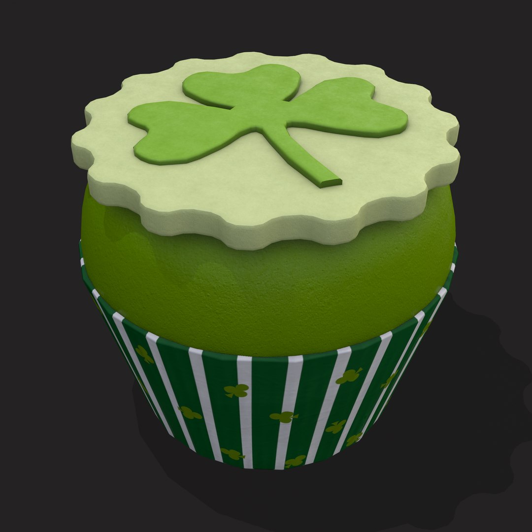 Shamrock Cupcake 3D Model - TurboSquid 1872670