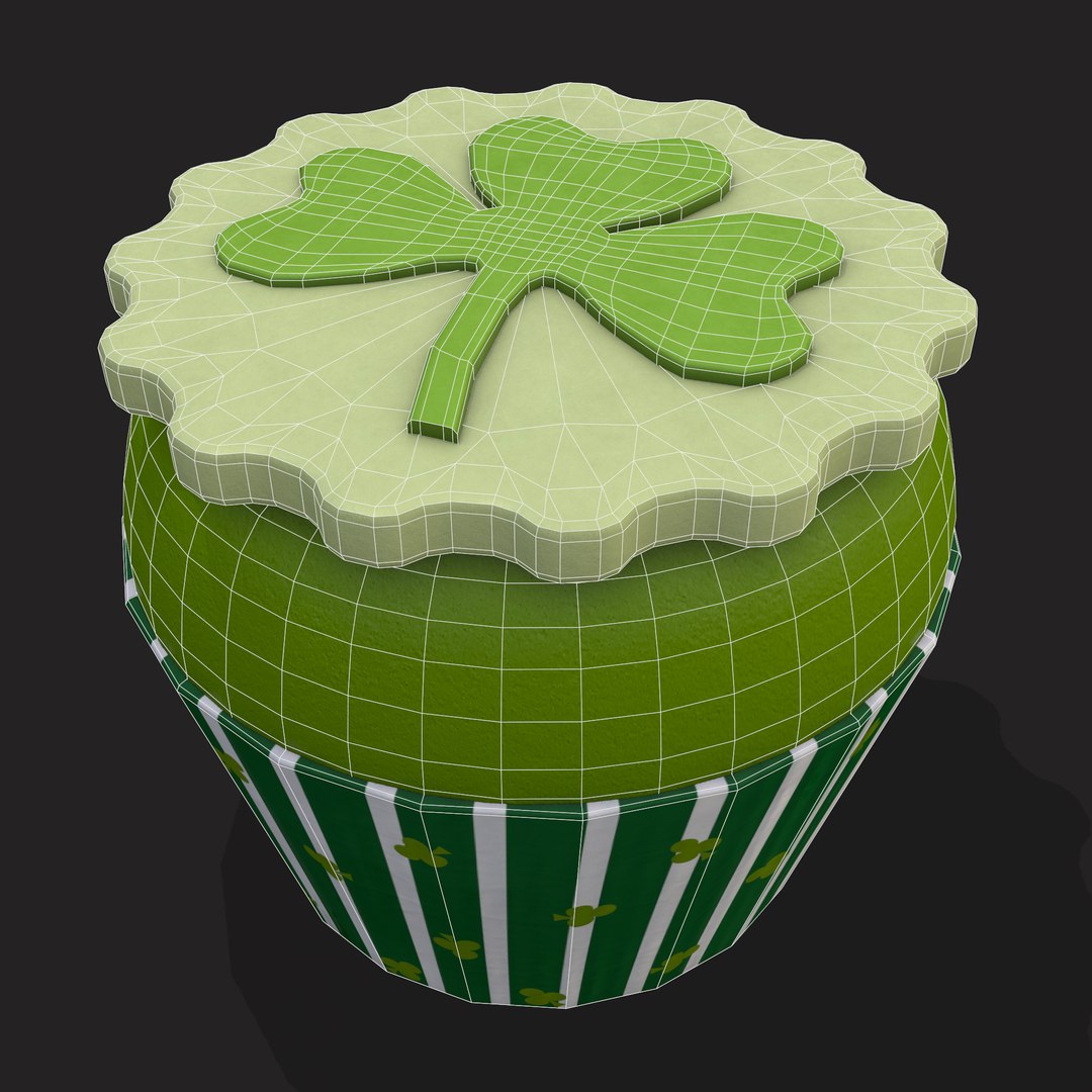 Shamrock Cupcake 3D Model - TurboSquid 1872670