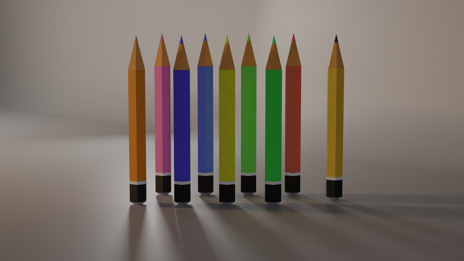 3D Low-Poly Pencils - TurboSquid 2019235