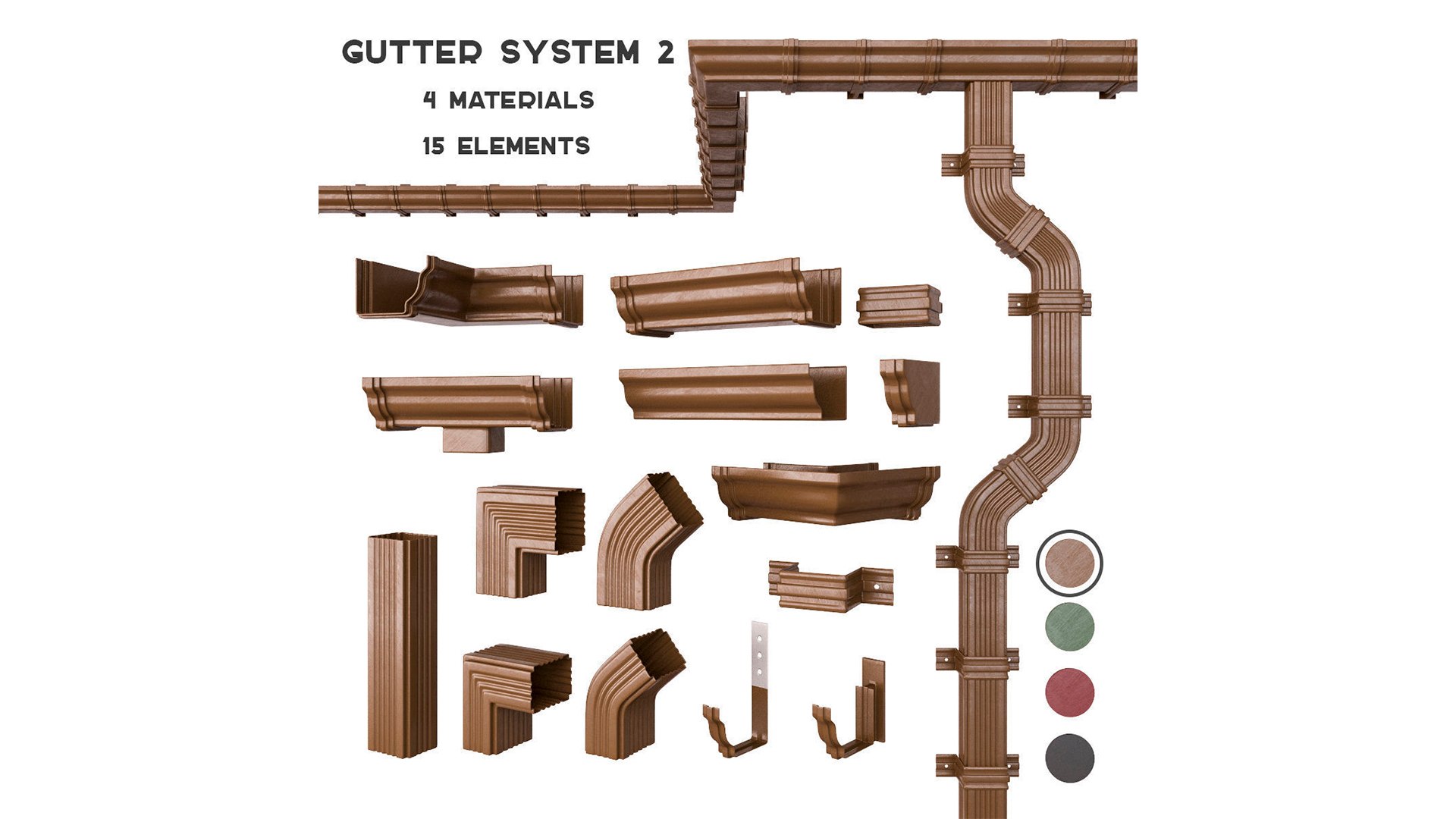 Gutter Set 3D Model - TurboSquid 1553150