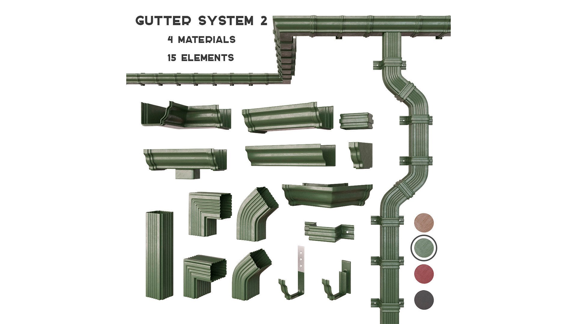 Gutter Set 3D Model - TurboSquid 1553150