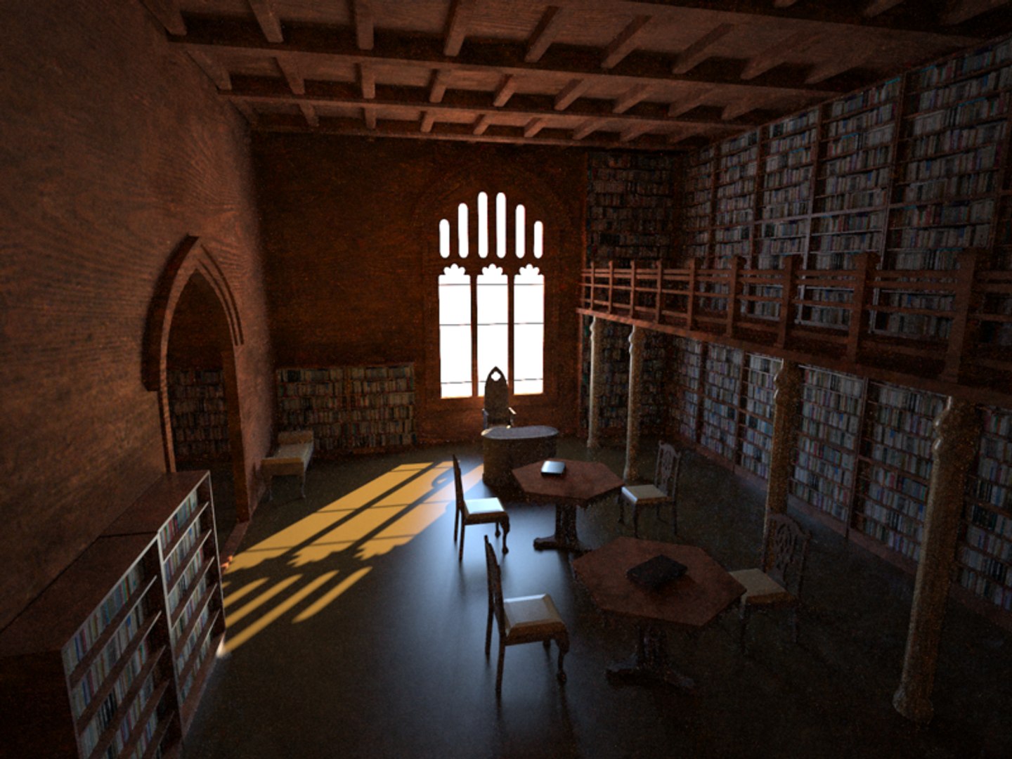 Old Library 3d 3ds