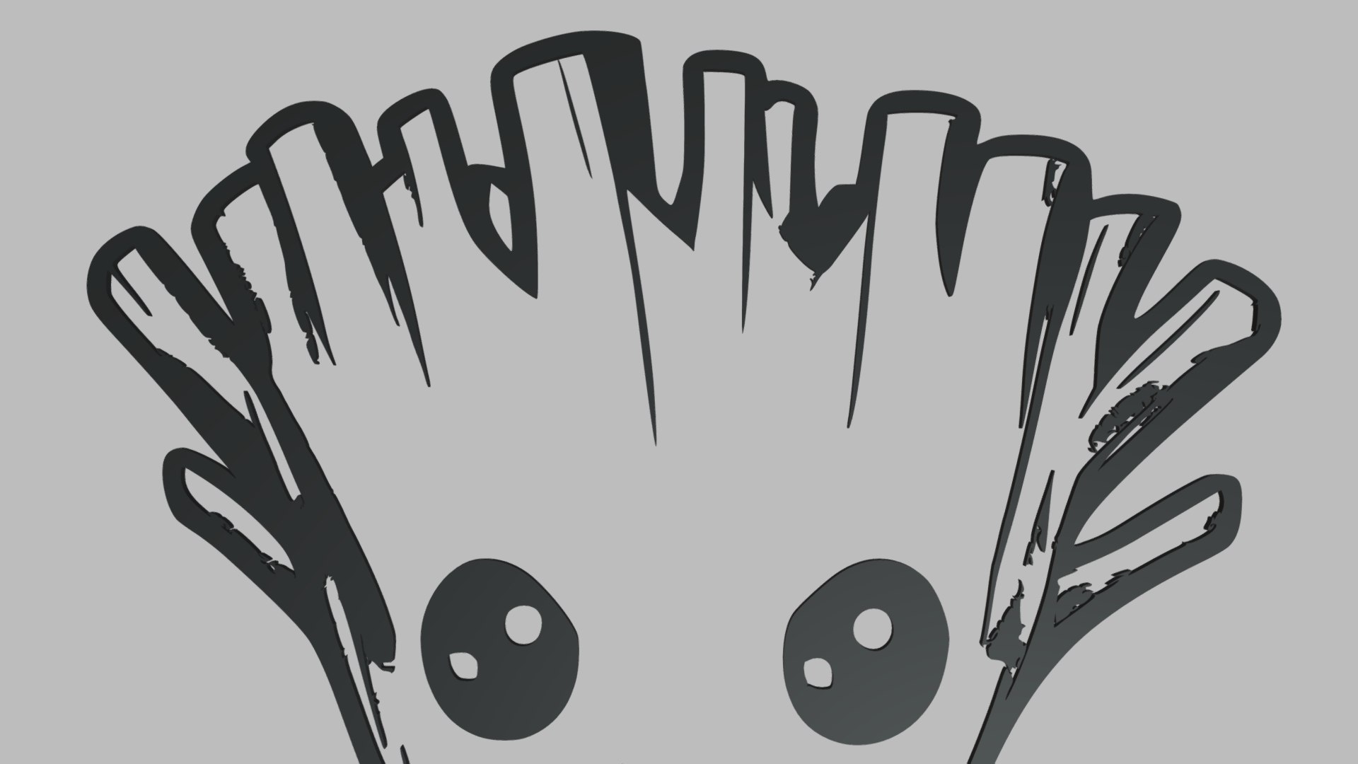 Groot 01 Wall Silhouette Model - TurboSquid 2081533