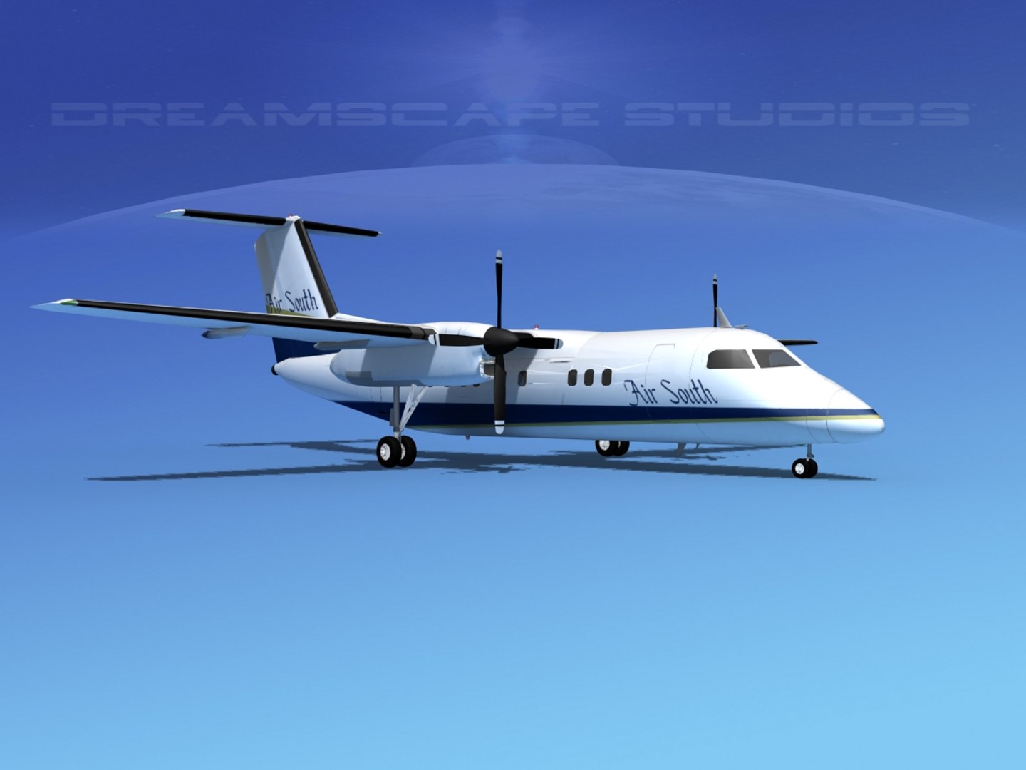3d Model Of Dhc-8-100 Dash 8